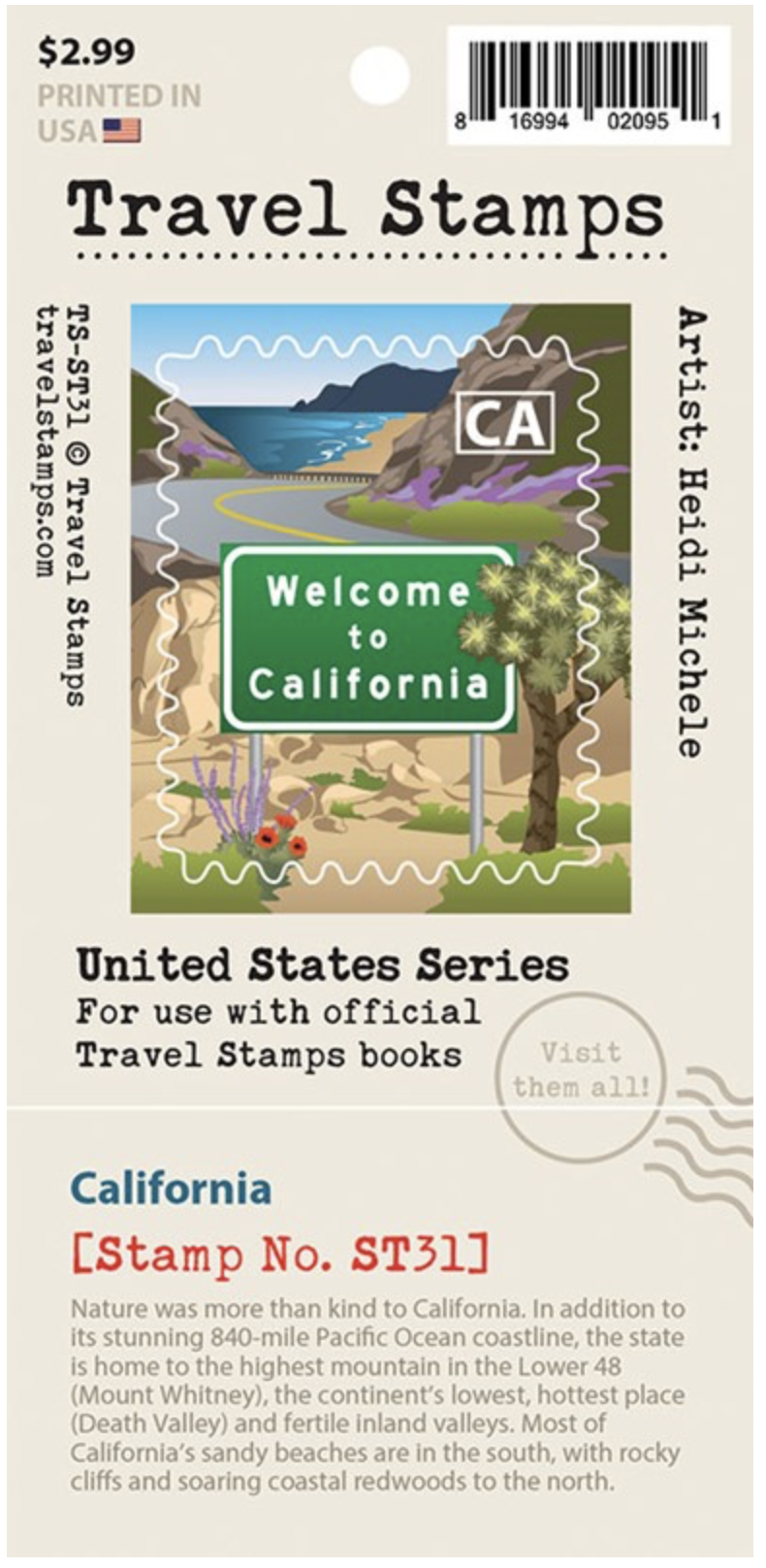 Travel Stamps United States Series Album & Guide