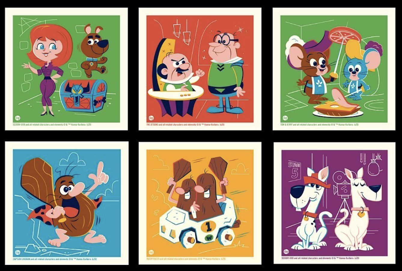 Dave Perillo X Hanna-Barbera 4″x4″ Print Collection