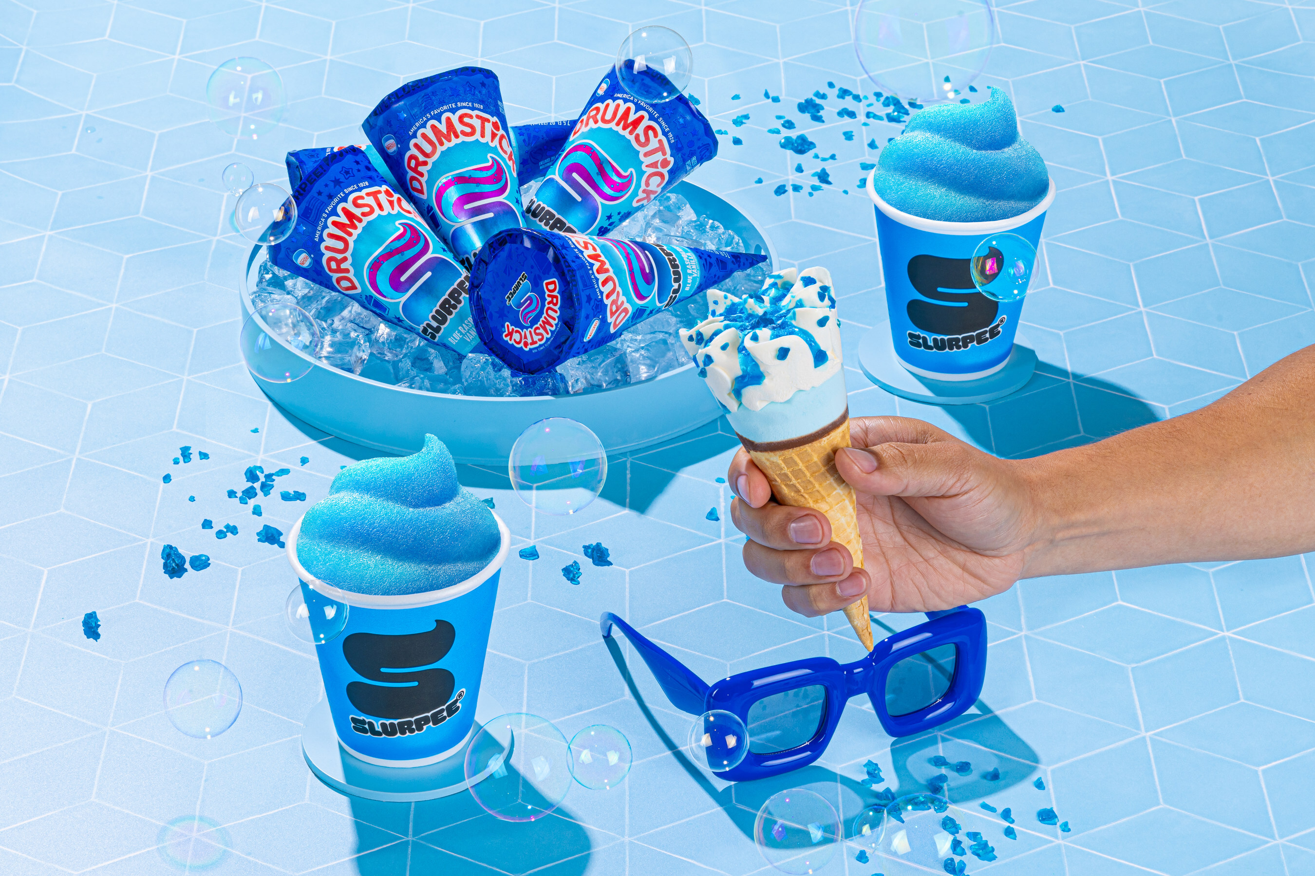 Drumstick Slurpee Blue Raspberry Vanilla Cone